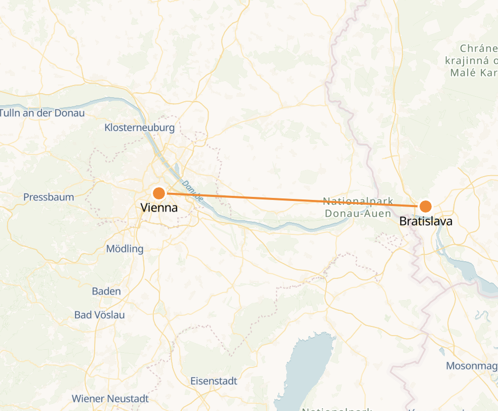 Bratislava to Vienna High-Speed OBB Train Tickets