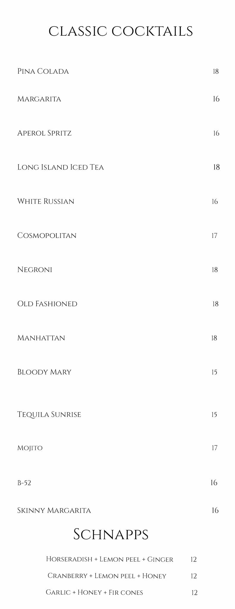 Savor Unique Cocktails & Beverages in Boca Raton | Beluga House Bar Menu