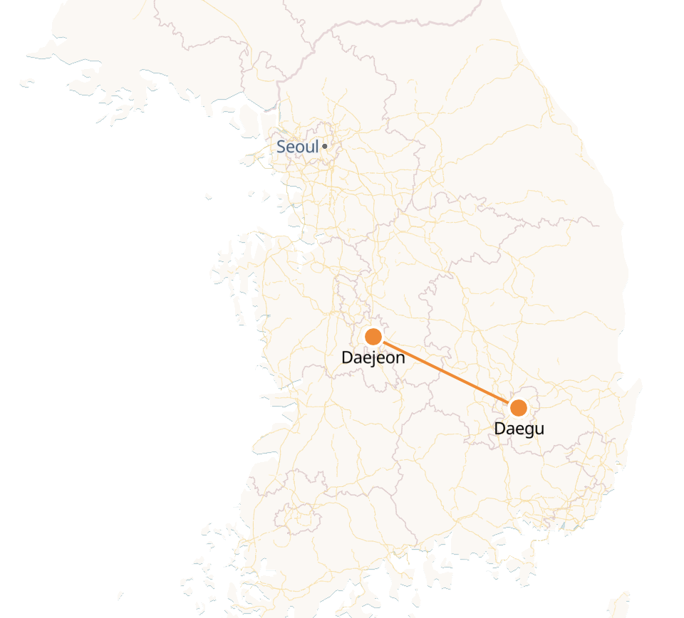 KTX Train Schedule | From Daegu to Daejeon - KTX High Speed Trains