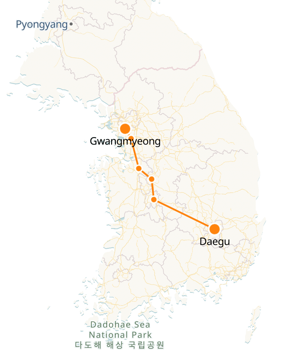 KTX Train Schedule | From Daegu to Gwangmyeong - KTX High Speed Trains