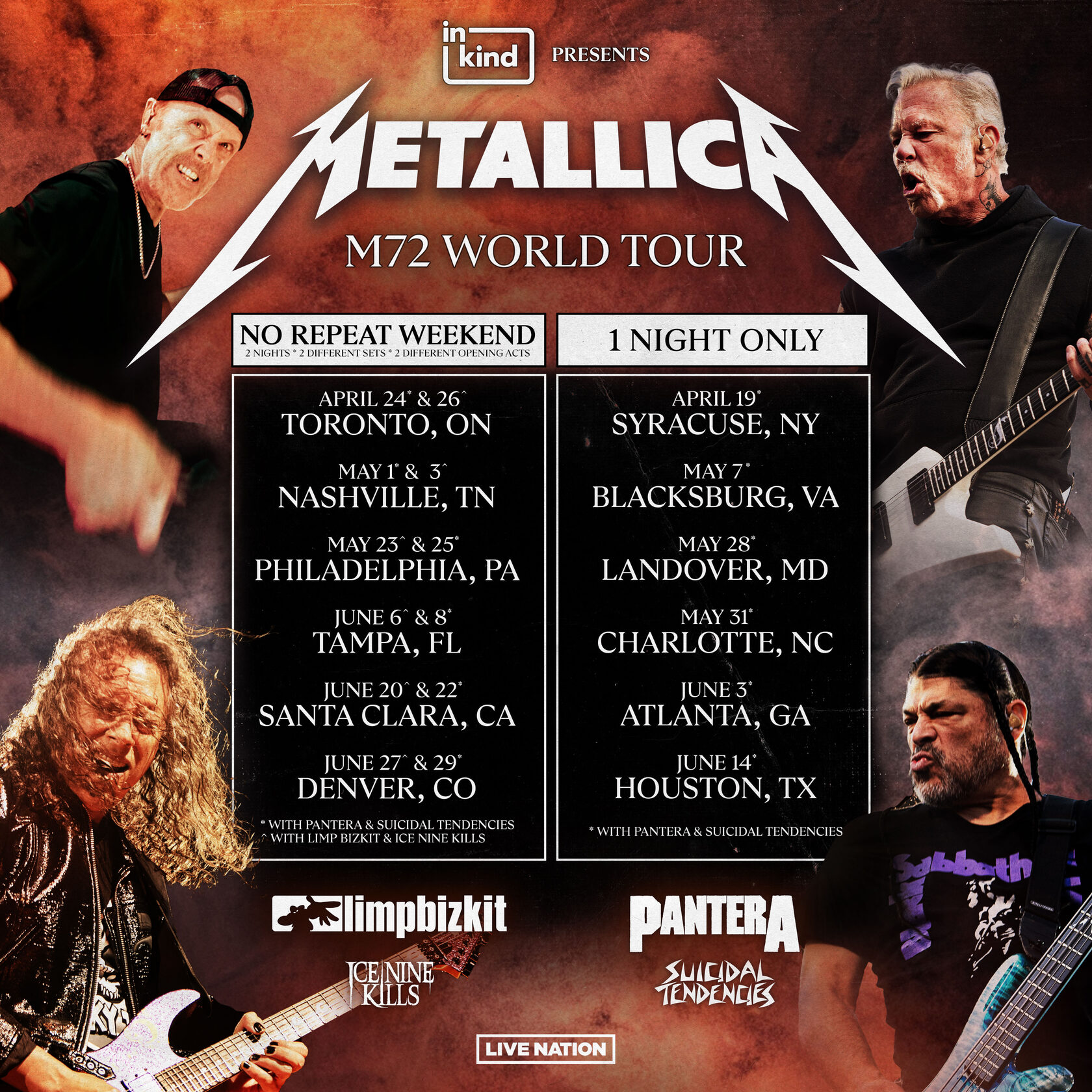 InKind Presents Metallica M72 Tour