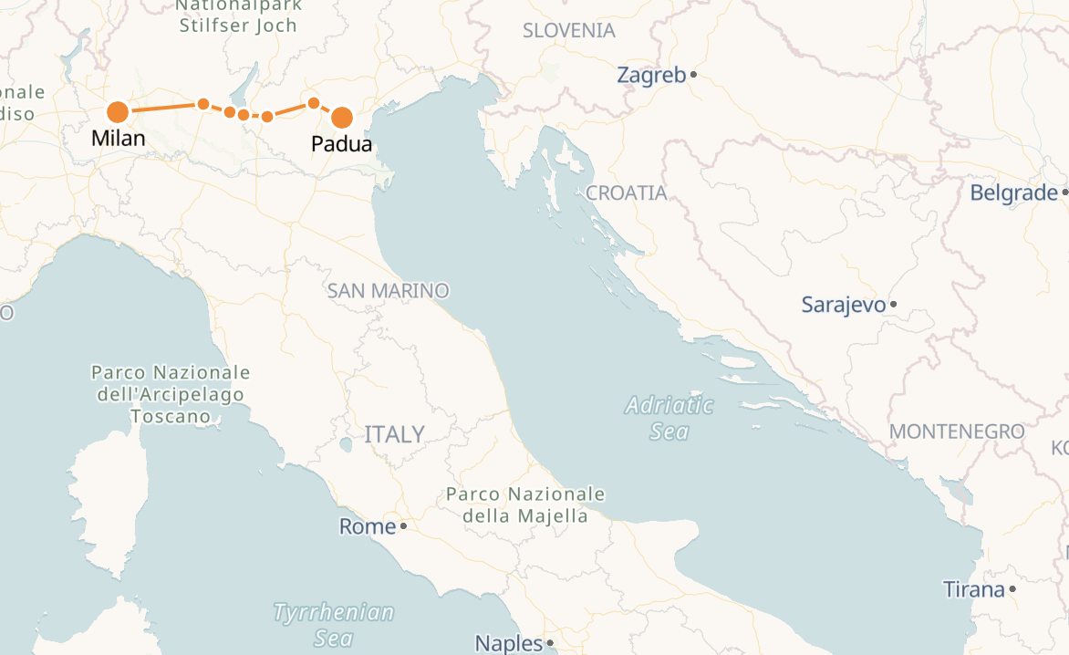 Milan to Padua Train Tickets & Schedule - Italy Railway