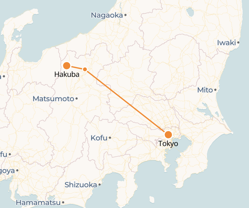 Hakuba to Tokyo Train Schedule, Map & Tickets - ASIA TRAINS