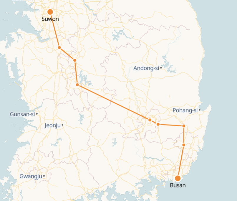 Suwon to Busan Train Schedule, Map & Tickets