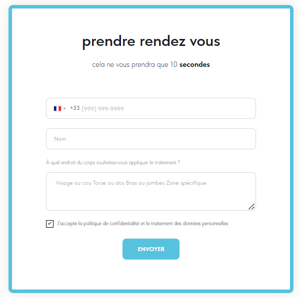 Formulaire de prise de rendez-vous