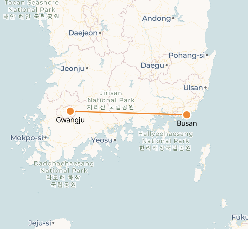 Busan to Gwangju Train - Tickets, Schedule & Map