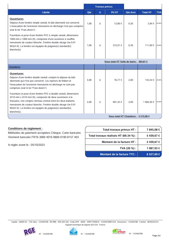 Comment établir une facture de situation de travaux dans le bâtiment