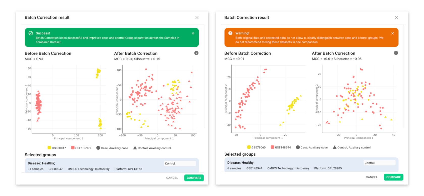 Comparison Creation | PandaOmics