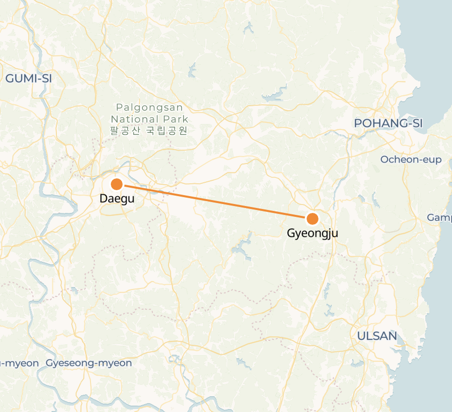 Daegu to Gyeongju Train - Tickets, Schedule & Map
