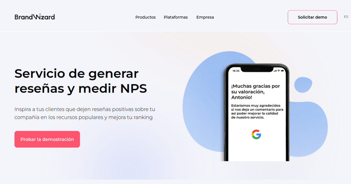 Servicio de generación de reseñas BrandWizard