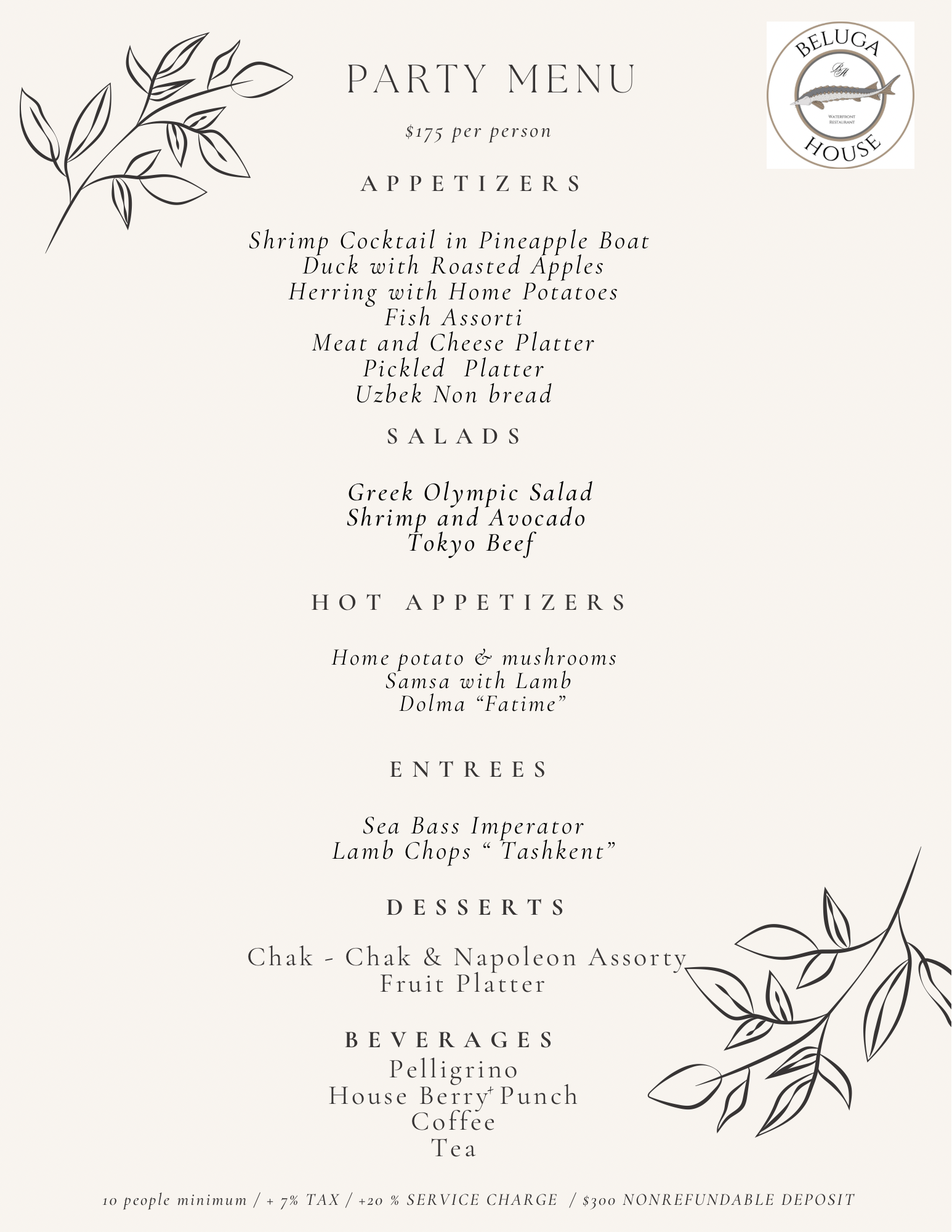 Customized Party Menus at Beluga House: Celebrate with Eastern European ...