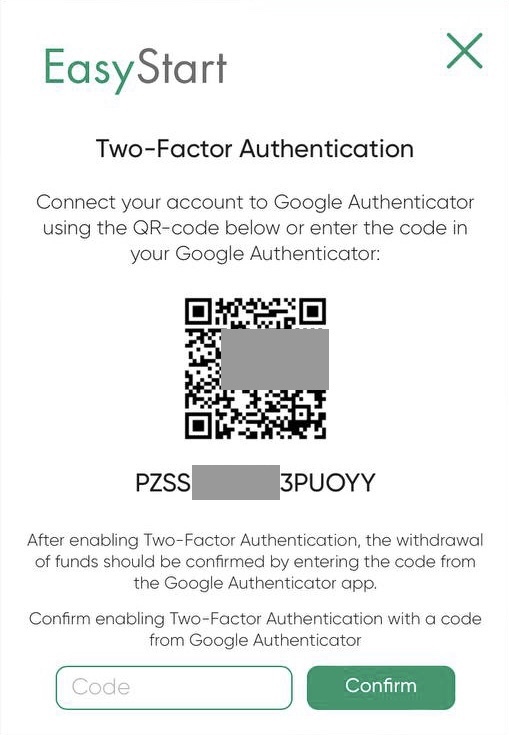 EasyStart | Two-factor authentification